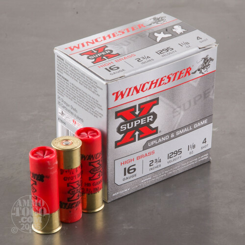 16 Gauge Ammo - 250 Rounds of 1-1/8 oz. #4 Shot by Winchester