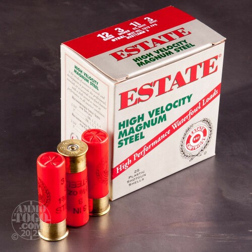 12 Gauge Ammo - 25 Rounds of 1-3/8 oz. #3 Shot by Estate Cartridge