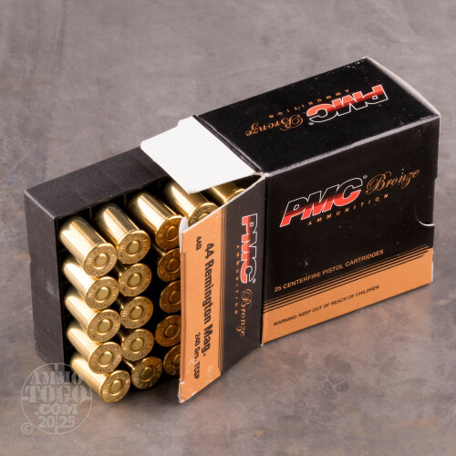 44 Magnum Ammo - 50 Rounds of 240 Grain Truncated Cone Soft Point by PMC