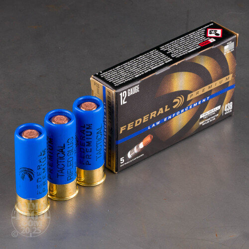 12 Gauge Ammo - 5 Rounds of 1 oz. Rifled Slug by Federal