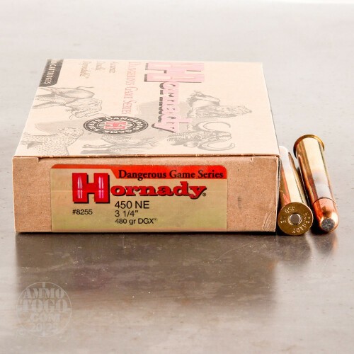 450 Nitro Express Ammunition for Sale. Hornady 480 Grain DGX - 20 Rounds