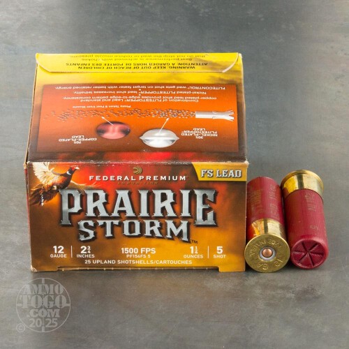 12 Gauge Ammunition for Sale. Federal 1-1/4 oz. #5 Shot - 25 Rounds