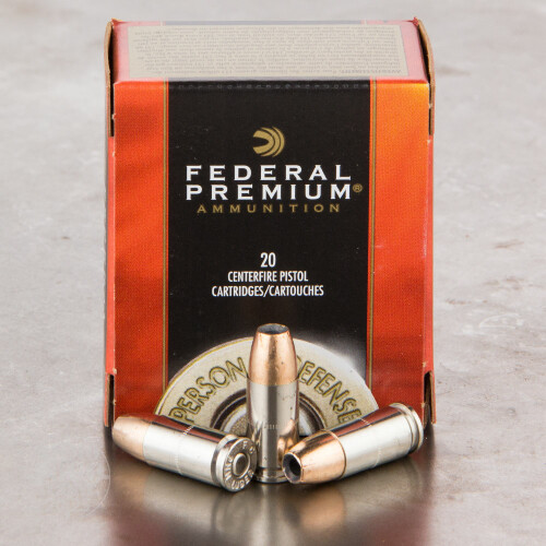 9mm Luger (9x19) Ammo - 20 Rounds of 147 Grain Jacketed Hollow-Point ...