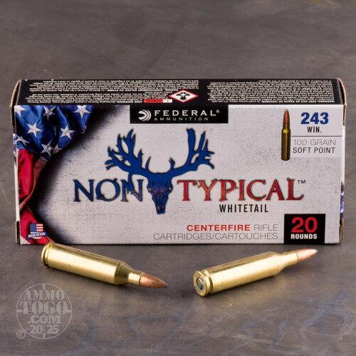 243 Winchester Soft-Point (SP) Ammo for Sale by Federal - 20 Rounds