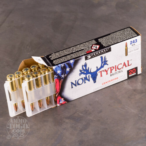 243 Winchester Soft-Point (SP) Ammo for Sale by Federal - 20 Rounds