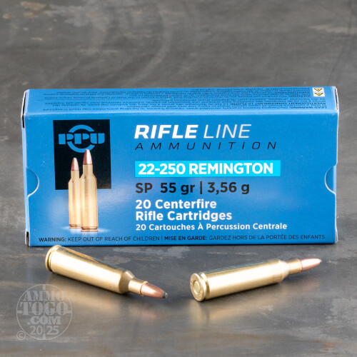 22-250 Remington Ammo - 20 Rounds of 55 Grain Soft-Point (SP) by Prvi ...