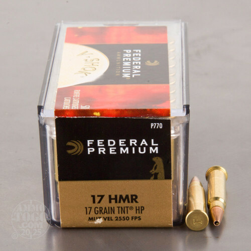 17 HMR Ammo - 50 Rounds of 17 Grain Jacketed Hollow-Point (JHP) by Federal