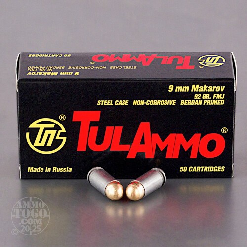Cheap 9mm Makarov (9x18mm) ammo - Bulk Tula Cartridge Works Full Metal ...