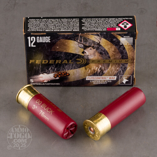 12 Gauge Ammunition for Sale. Federal #00 Buck - 5 Rounds