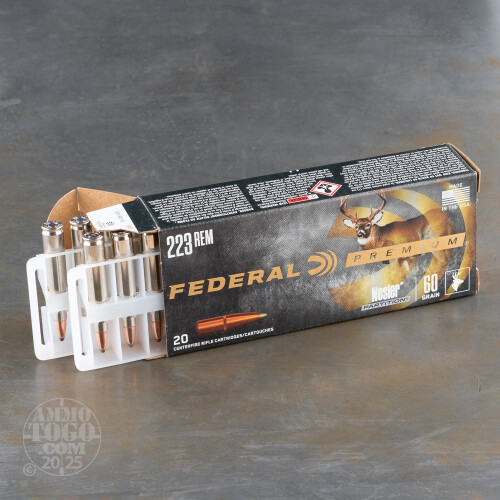 223 Remington Nosler Partition Ammo for Sale by Federal - 200 Rounds