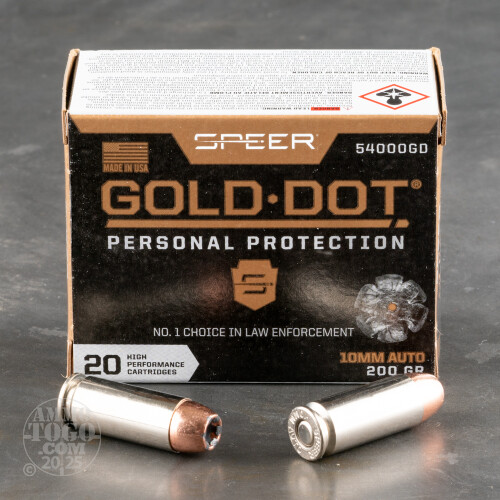 10mm Auto Ammunition for Sale. Speer 200 Grain Jacketed Hollow-Point ...