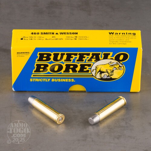 460 Smith & Wesson Ammunition for Sale. Buffalo Bore 360 Grain Lead ...