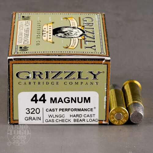 44 Magnum Ammunition for Sale. Grizzly Ammo 320 Grain Hard Cast - 20 Rounds