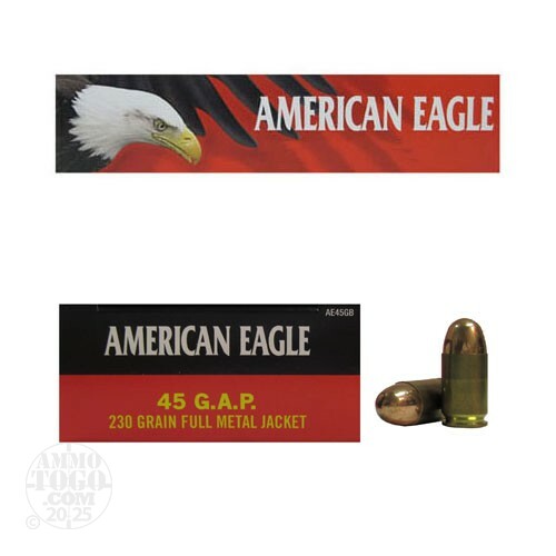 45 GAP Ammo - 50 Rounds of 230 Grain Full Metal Jacket (FMJ) by Federal