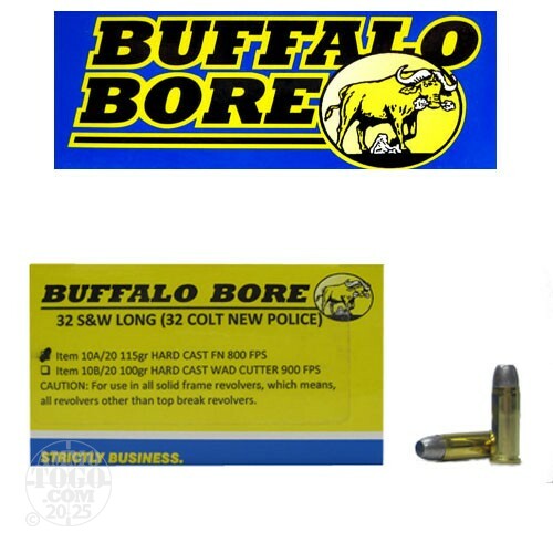 32 Smith & Wesson Long Ammunition for Sale. Buffalo Bore 115 Grain #1 ...