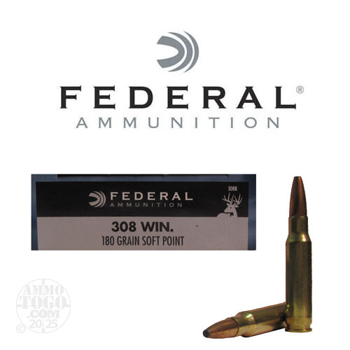 308 Winchester (7.62X51) Ammo - 20 Rounds of 180 Grain Soft-Point (SP ...