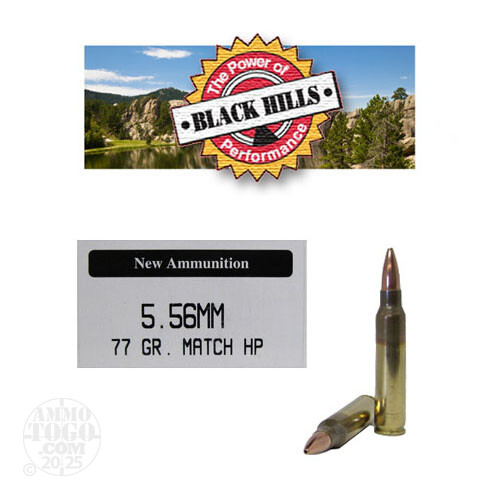 223 Remington Ammo - 50 Rounds of 77 Grain Hollow Point by Black Hills ...