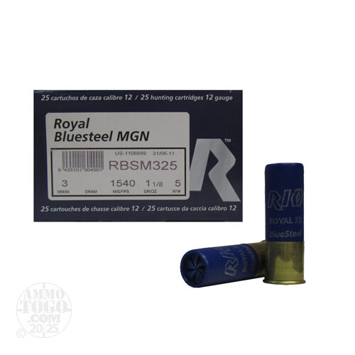 12 Gauge Ammo - 25 Rounds of #5 Shot by Rio Ammunition