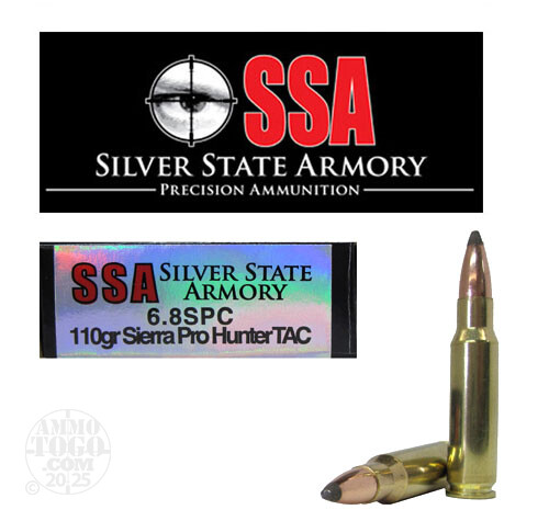 6.8 SPC Soft-Point (SP) Ammo for Sale by Silver State Armory - 20 Rounds
