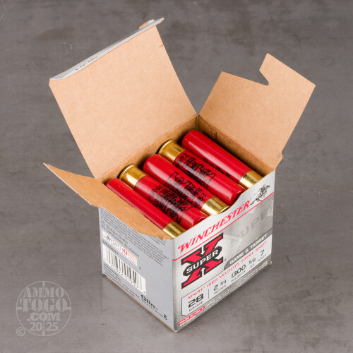 28 Gauge Ammunition for Sale. Winchester 5/8 oz. #7 Shot - 250 Rounds