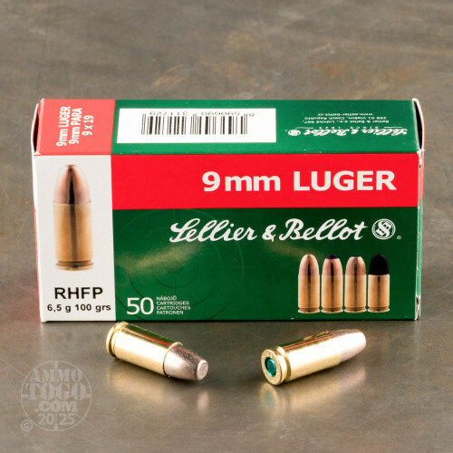 9mm Luger (9x19) Frangible Ammo for Sale by Sellier & Bellot - 50 Rounds