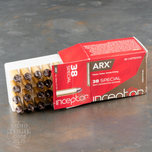 38 Special Ammo - 20 Rounds of 77 Grain ARX by Inceptor