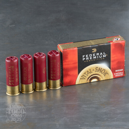 12 Gauge #00 Buck Ammo for Sale by Federal - 5 Rounds