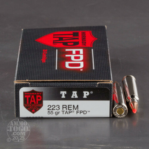 223 Remington Ammo - 20 Rounds of 55 Grain TAP FPD by Hornady
