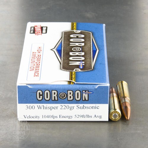 300 Whisper Ammunition for Sale. Corbon 220 Grain Hollow Point - 20 Rounds