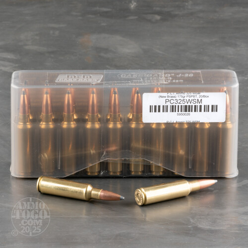 325 WSM Ammo - 20 Rounds of 175 Grain Pointed Soft Point Boat-Tail by PCI