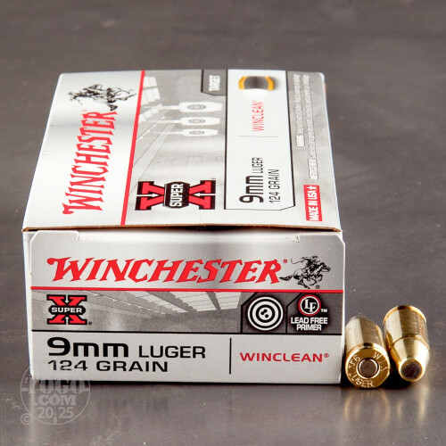 9mm Luger (9x19) Ammunition for Sale. Winchester 124 Grain BEB - 50 Rounds
