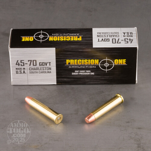 45-70 Government Ammo - 20 Rounds of 350 Grain Full Metal Jacket Flat ...