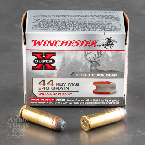 44 Magnum Hollow Soft Point (HSP) Ammo for Sale by Winchester - 20 Rounds