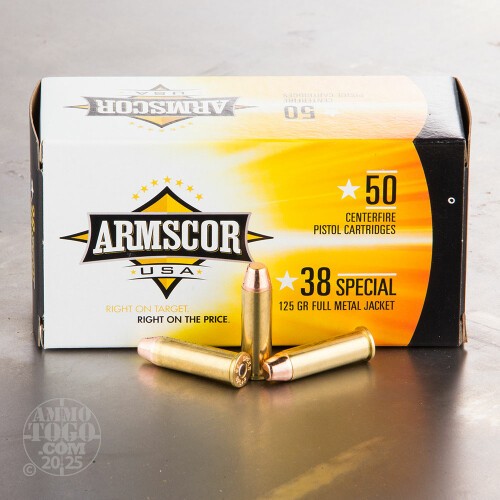 38 Special Ammo - Rounds of 125 Grain Full Metal Jacket (FMJ) by Armscor