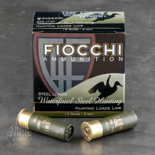 12 Gauge Ammo - 25 Rounds of 1-1/4 oz. T Shot by Fiocchi