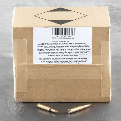Lake City XM80 7.62x51 149 Grain Ammo - Bulk 500 Rounds for Sale