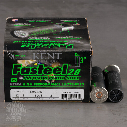 12 Gauge Ammo - 25 Rounds of 1-3/8 oz. #2 Shot by Kent
