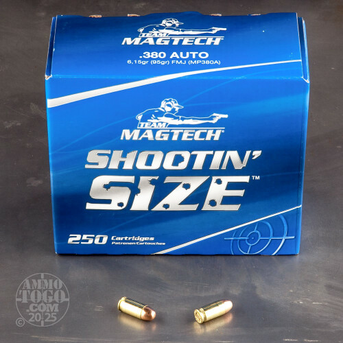 380 Auto (ACP) Full Metal Jacket (FMJ) Ammo for Sale by Magtech - 250 ...
