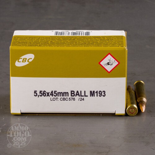 5.56x45mm Ammunition for Sale. CBC 55 Grain Full Metal Jacket (FMJ ...