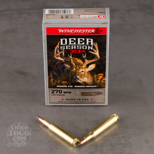 270 Winchester Ammo - 200 Rounds of 130 Grain Polymer Tipped by Winchester