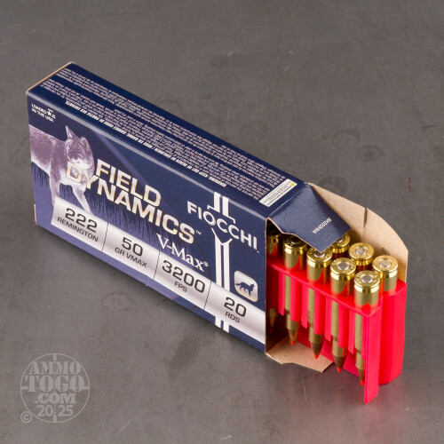 222 Remington Ammo - 200 Rounds of 50 Grain V-MAX by Fiocchi