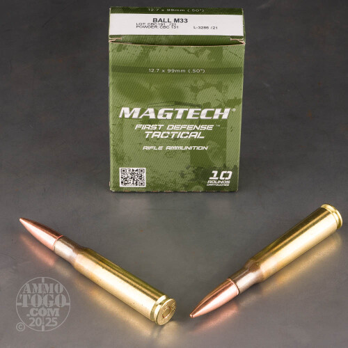 50 BMG Ammo - 10 Rounds of 624 Grain Full Metal Jacket (FMJ) by Magtech