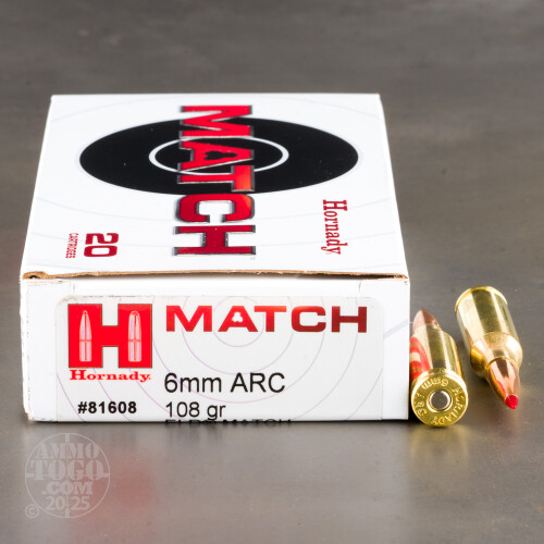 6mm ARC Ammo - 200 Rounds of 108 Grain ELD Match by Hornady