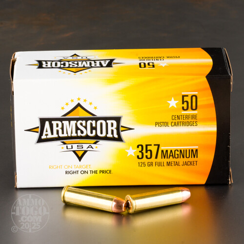 357 Magnum Ammunition for Sale. Armscor 125 Grain Full Metal Jacket ...