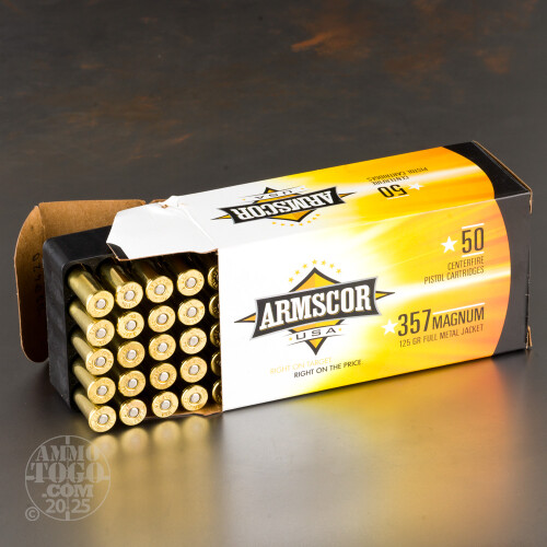 357 Magnum Ammunition for Sale. Armscor 125 Grain Full Metal Jacket ...