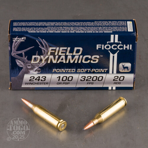 243 Winchester Ammo - 20 Rounds of 100 Grain Pointed Soft-Point (PSP ...