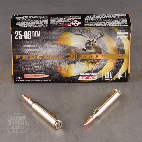 25-06 Ammo - 20 Rounds of 100 Grain TSX by Federal