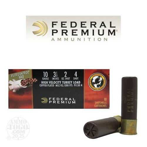 10 Gauge Ammo - 10 Rounds of #4 Shot by Federal