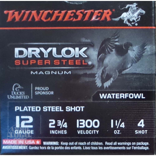 12 Gauge Ammo - 250 Rounds of 1-1/4 oz. #4 Shot by Winchester