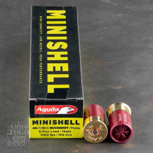 12 Gauge Ammo - 100 Rounds of 5/8 oz. #1-4 Buck Mix by Aguila